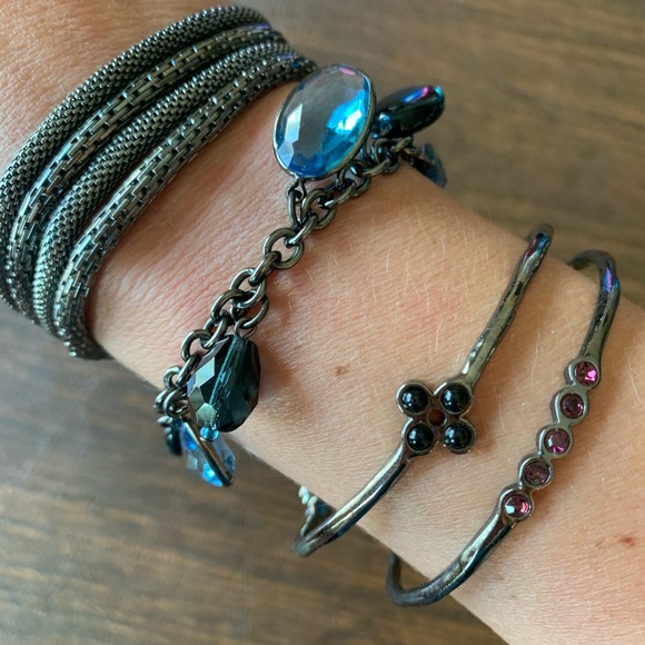 Express | Jewelry | 425 Express Pewter Color Bracelets | Poshmark